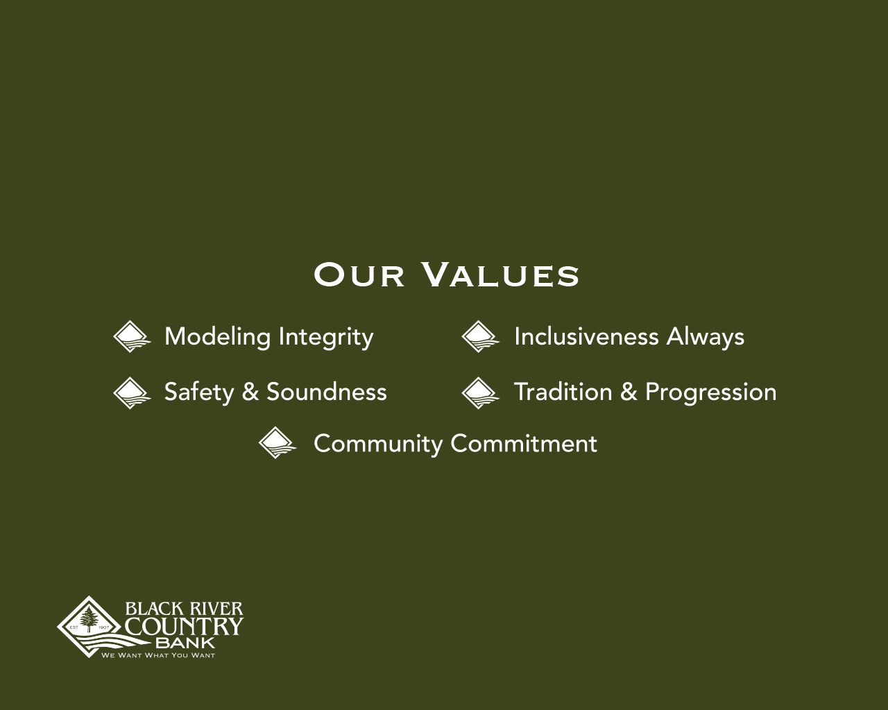 Our Mission & Core Values | Black River Country Bank